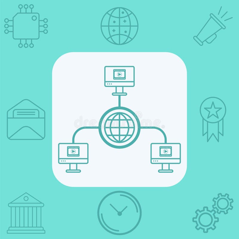 Computer Network Vector Icon Sign Symbol Stock Vector - Illustration of ...