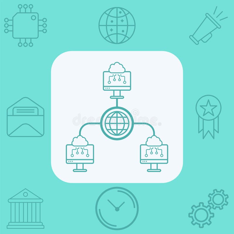 Computer Network Vector Icon Sign Symbol Stock Illustration ...
