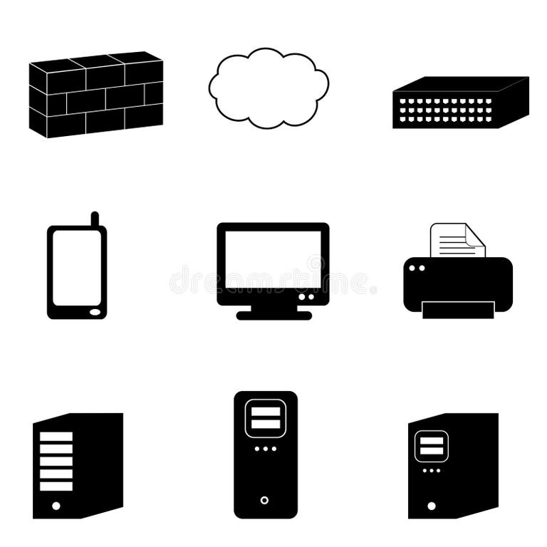 Network Icons Firewall Switch Stock Illustrations – 528 Network Icons ...