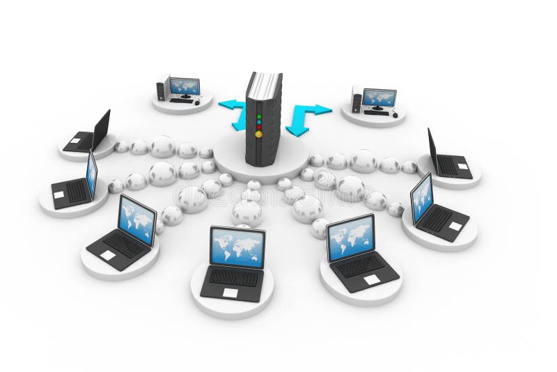 Computer Network stock illustration. Illustration of internet - 50694395