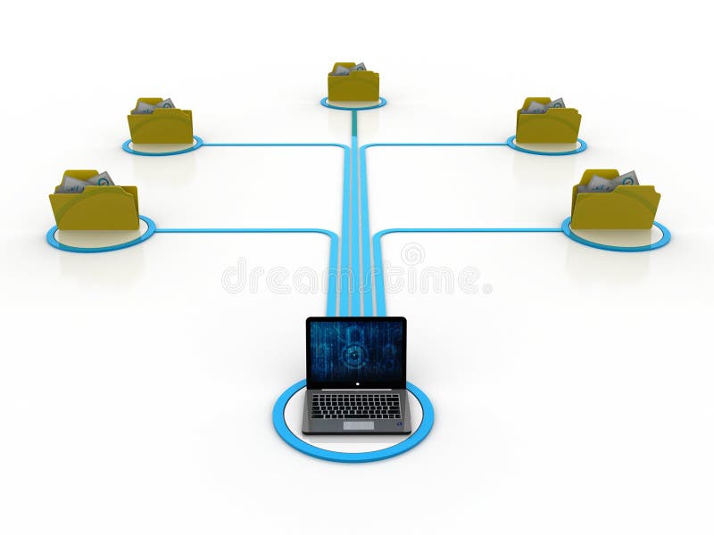 Computer Network Isolated in Digital Background. Network Connection, Internet Background. 3d ...