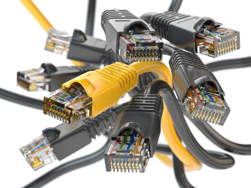 Computer Network LAN Cables Rj45. Imternet Connections Choice C Stock ...