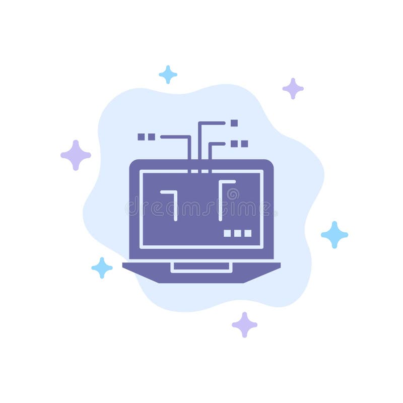 Computer, Network, Laptop, Hardware Blue Icon on Abstract Cloud ...