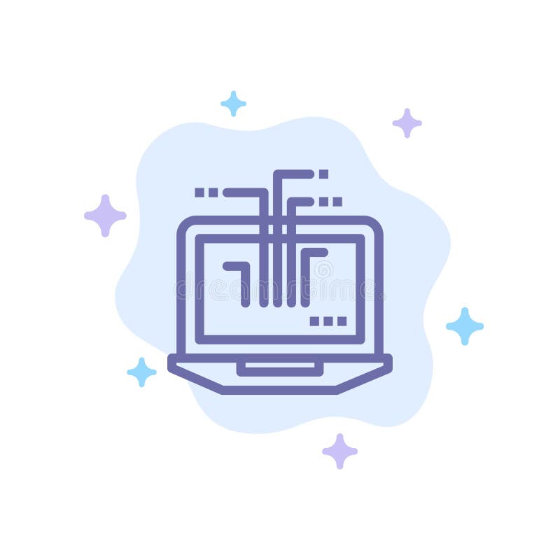 Computer, Network, Laptop, Hardware Blue Icon on Abstract Cloud ...