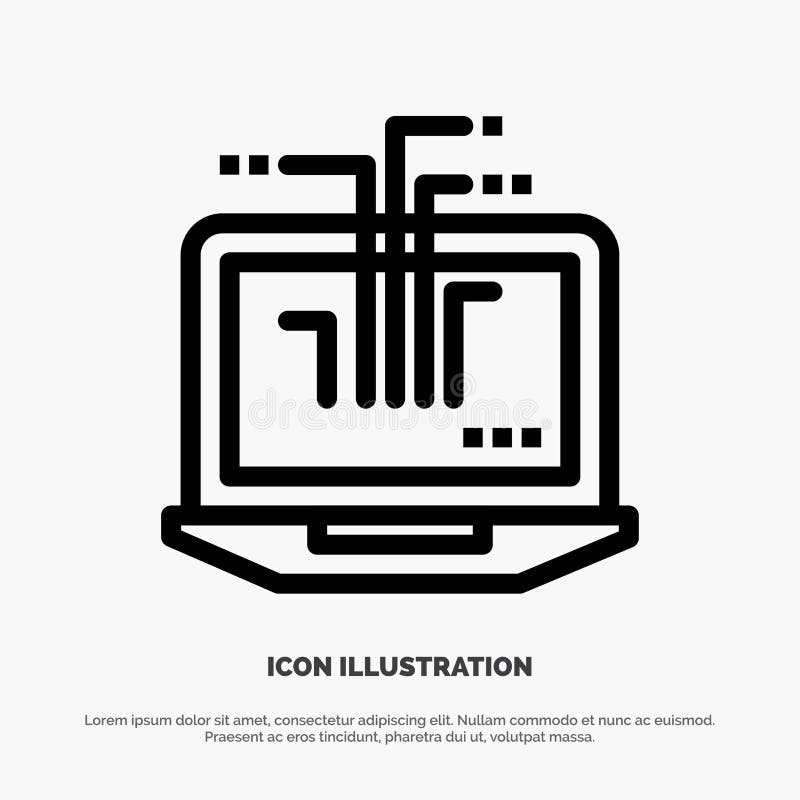 Computer, Network, Laptop, Hardware Vector Line Icon Stock Vector ...