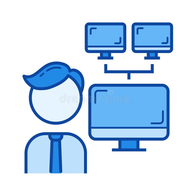 Computer Network Line Icon. Stock Vector - Illustration of information ...