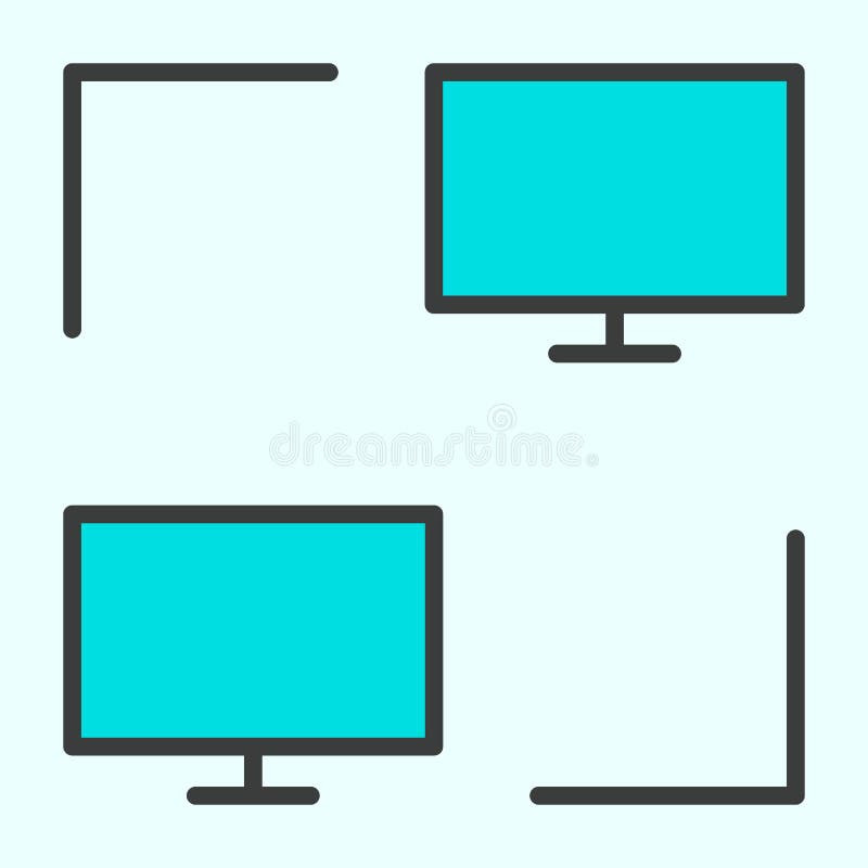 Computer Network Line Icon. LAN Vector Simple Minimal 96x96 Pictogram ...