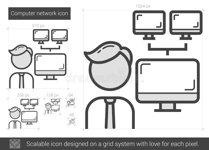 Computer Network Line Icon. Stock Vector - Illustration of icon ...