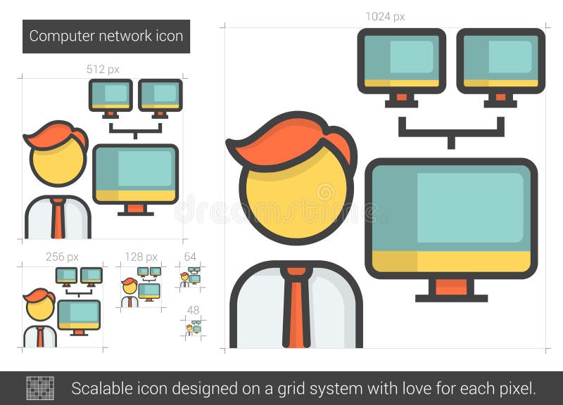 Computer Network Line Icon. Stock Vector - Illustration of information ...