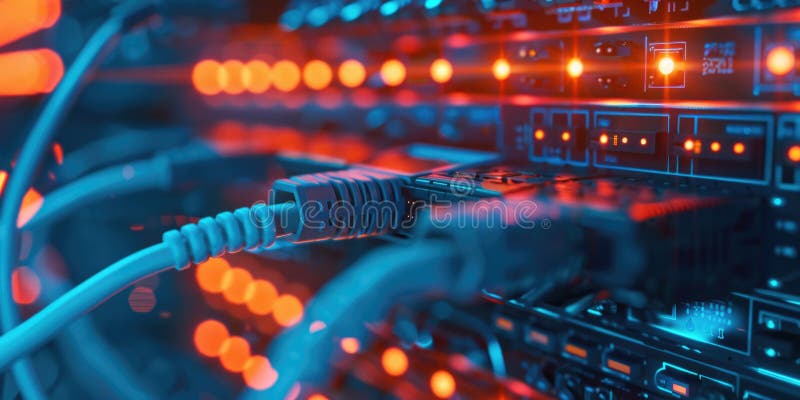 A Computer Network with Many Cables and Wires Stock Image - Image of ...