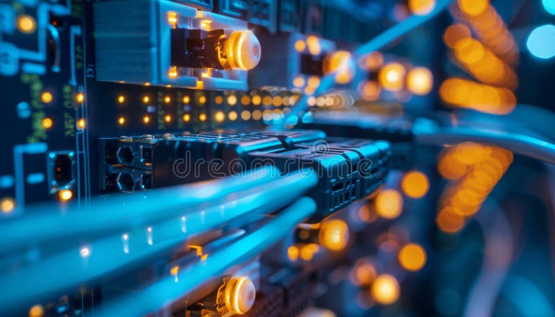 A Computer Network with Many Wires and Lights by AI Generated Image ...