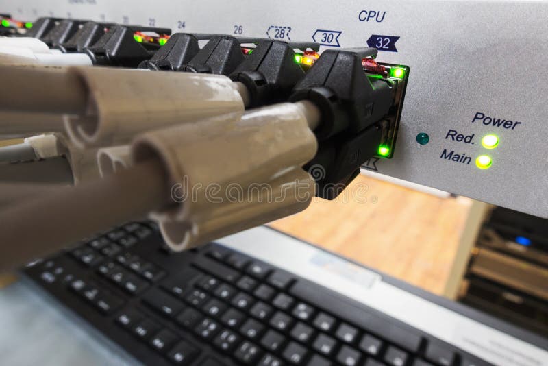 Computer network room stock photo. Image of console - 104807960