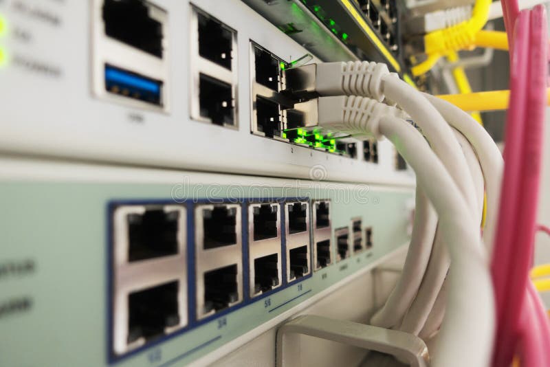 Computer network room stock photo. Image of console - 104807960