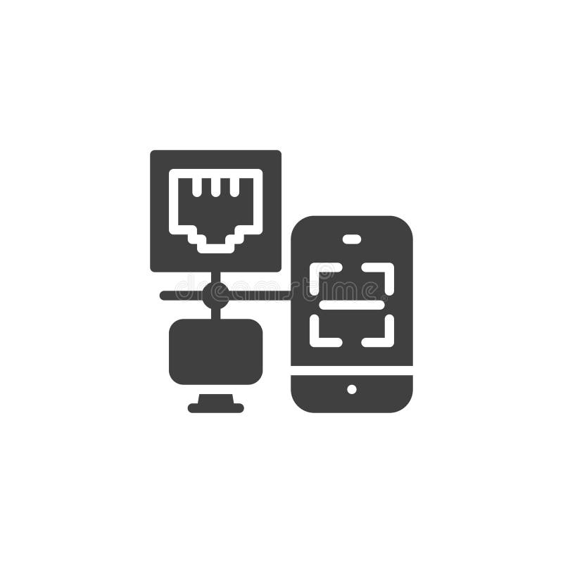 Computer Network Scan Vector Icon Stock Vector - Illustration of ...