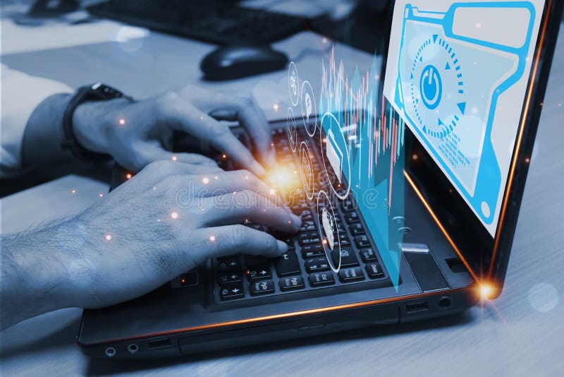 Computer Network Security Protect and Secure Your Data Concept Stock ...