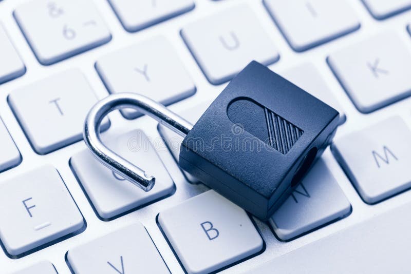 Padlock on a Computer Keyboard - Cybersecurity Concept Stock Image - Image of code, business ...