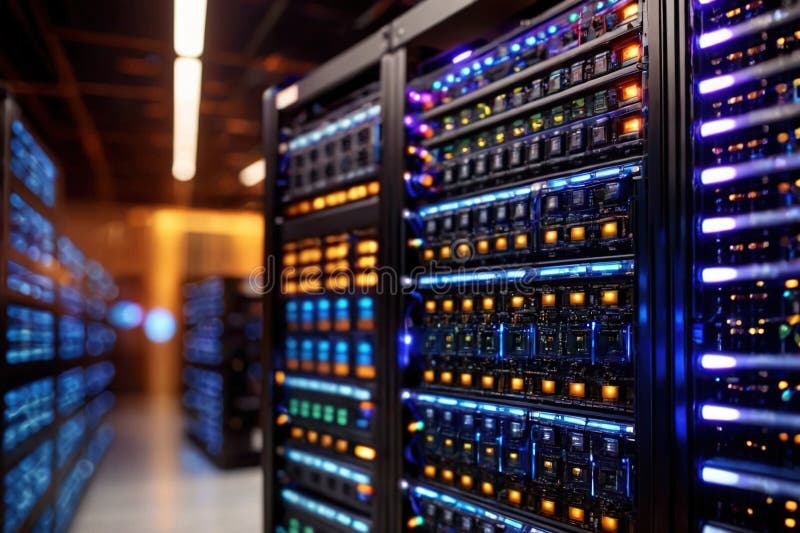 Computer Network Server Room, Data Communications Technology Wiring ...