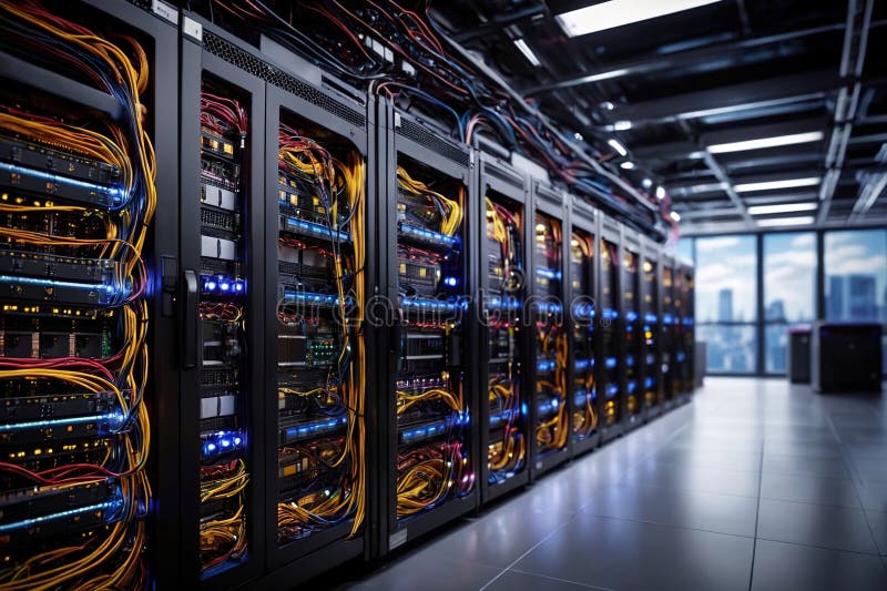 Computer Network Server Room, Data Communications Technology Wiring ...