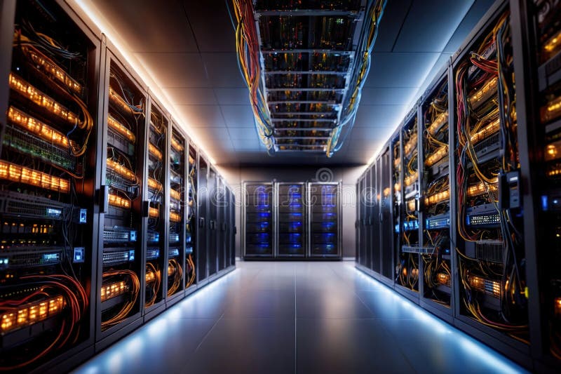 Computer Network Server Room, Data Communications Technology Wiring ...