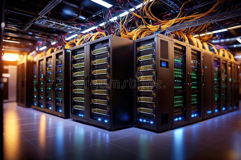 Computer Network Server Room, Data Communications Technology Wiring ...