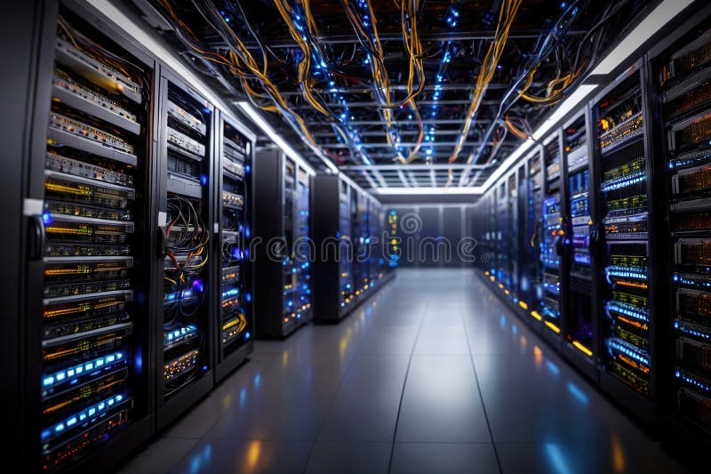 Computer Network Server Room, Data Communications Technology Wiring ...