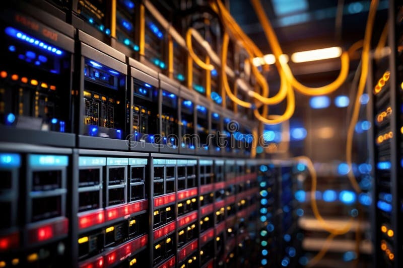 Computer Network Server Room, Data Communications Technology Wiring ...