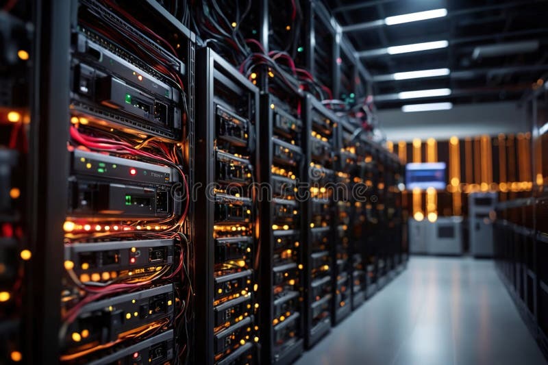 Computer Network Server Room, Data Communications Technology Wiring ...