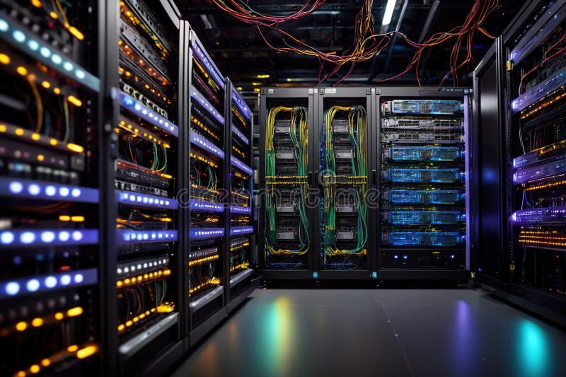 Computer Network Server Room, Data Communications Technology Wiring ...