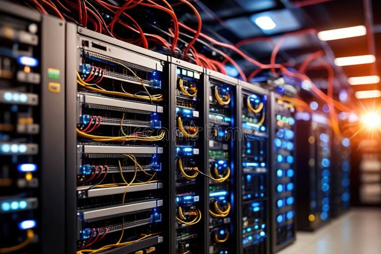 Computer Network Server Room, Data Communications Technology Wiring ...