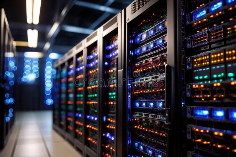 Computer Network Server Room, Data Communications Technology Wiring ...