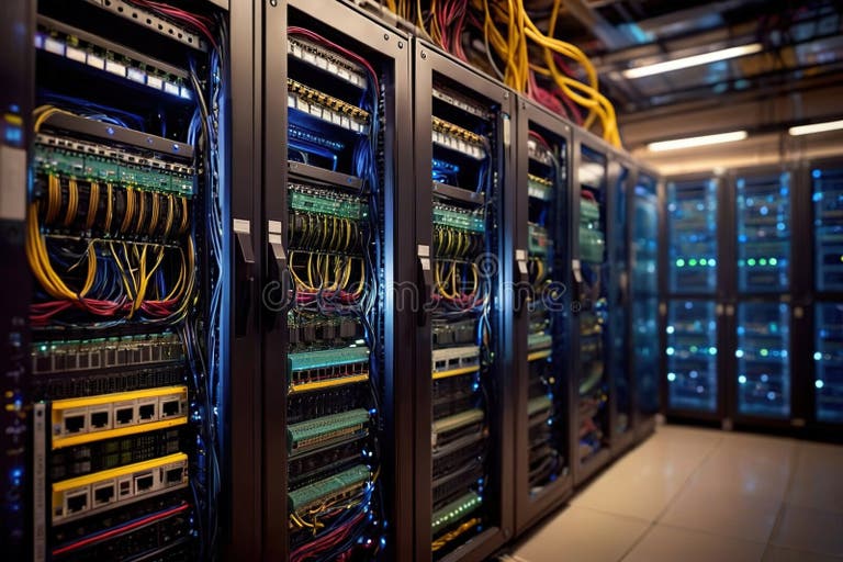 Computer Network Server Room, Data Communications Technology Wiring ...