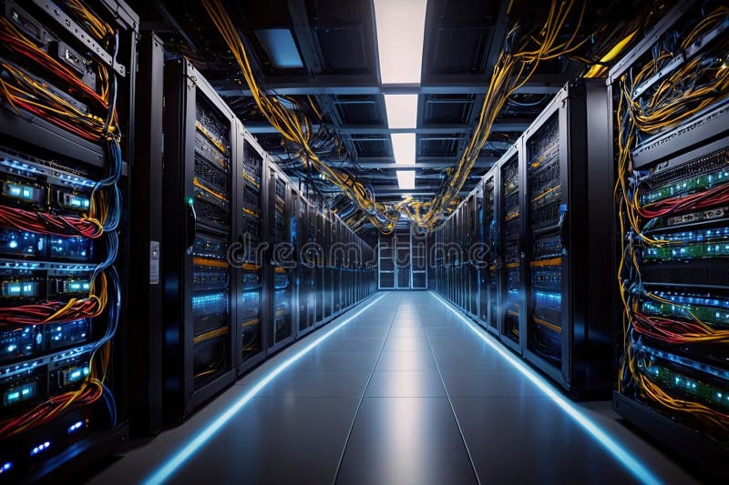 Computer Network Server Room, Data Communications Technology Wiring ...