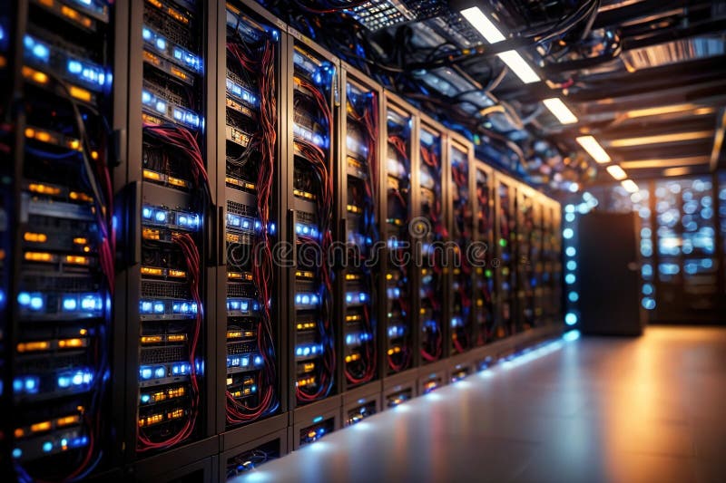 Computer Network Server Room, Data Communications Technology Wiring ...