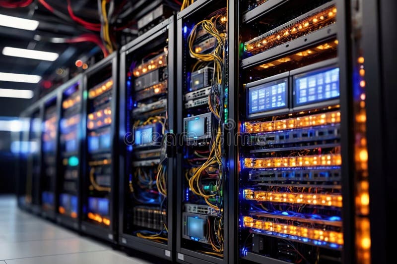 Computer Network Server Room, Data Communications Technology Wiring ...