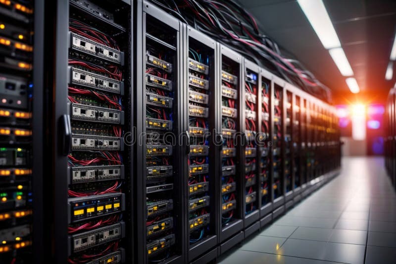 Computer Network Server Room, Data Communications Technology Wiring ...