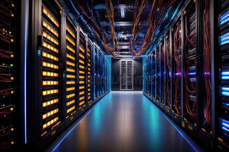 Computer Network Server Room, Data Communications Technology Wiring ...