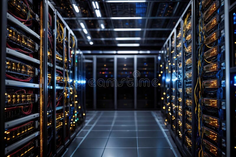 Computer Network Server Room, Data Communications Technology Wiring ...