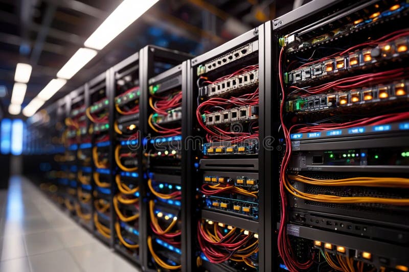 Computer Network Server Room, Data Communications Technology Wiring ...