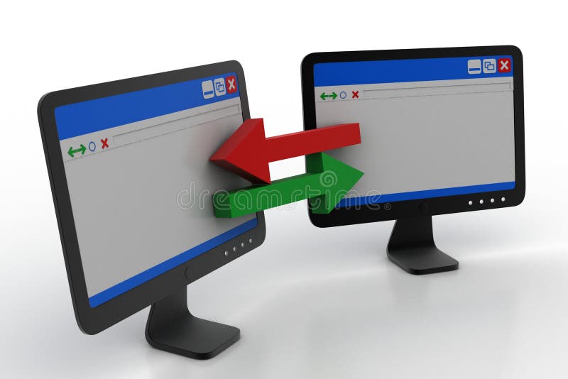 Computer Network Sharing Data Stock Illustration - Illustration of ...