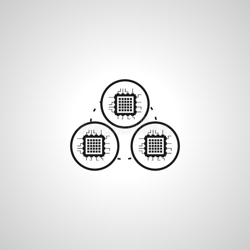 Computer Network Simple Icon. CPU Network Icon Stock Vector ...