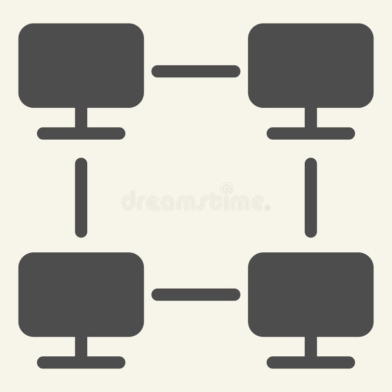 Computer Network Solid Icon. Home Network Vector Illustration Isolated ...