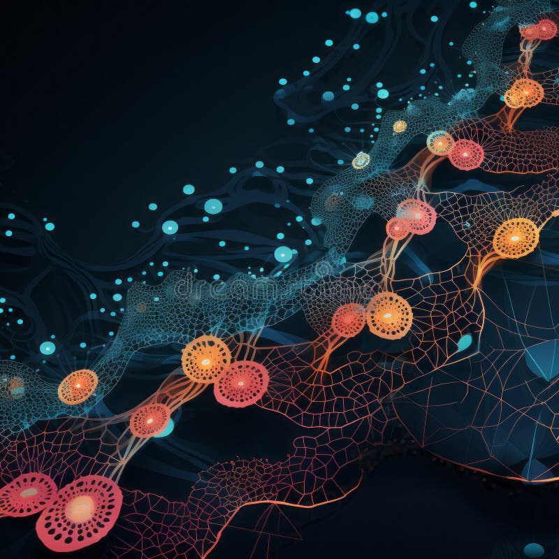 Colorful 3d Abstract Network Structure with Organic Flowing Forms Stock ...