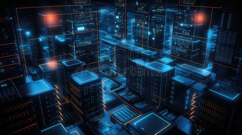 Computer Network Tech Background Stock Illustration - Illustration of ...