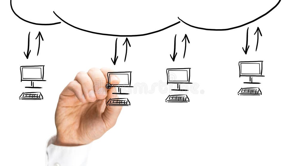 Computer Network Using Cloud Computing Technology Stock Image - Image ...
