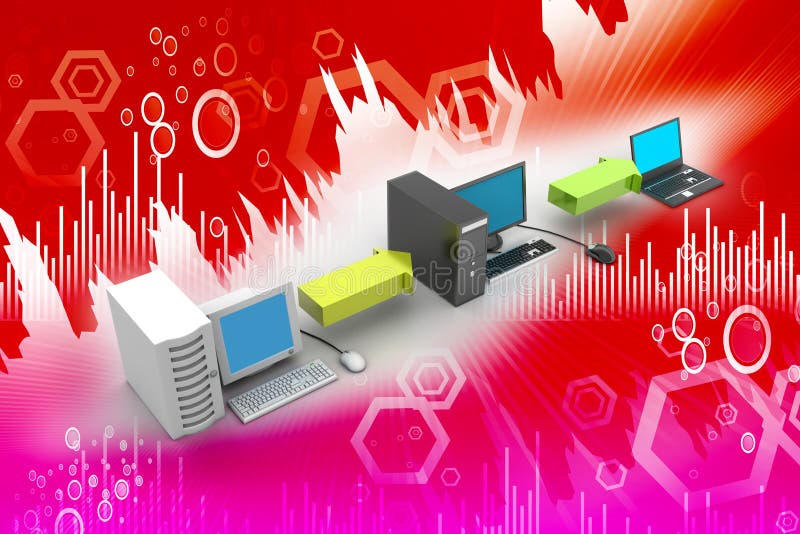Computer Network. Conceptual Image Stock Illustration - Illustration of ...
