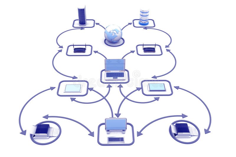 Computer network stock illustration. Illustration of virtual - 188260730