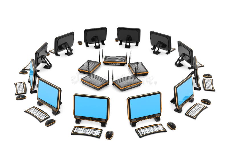 Computer network stock illustration. Illustration of communication ...