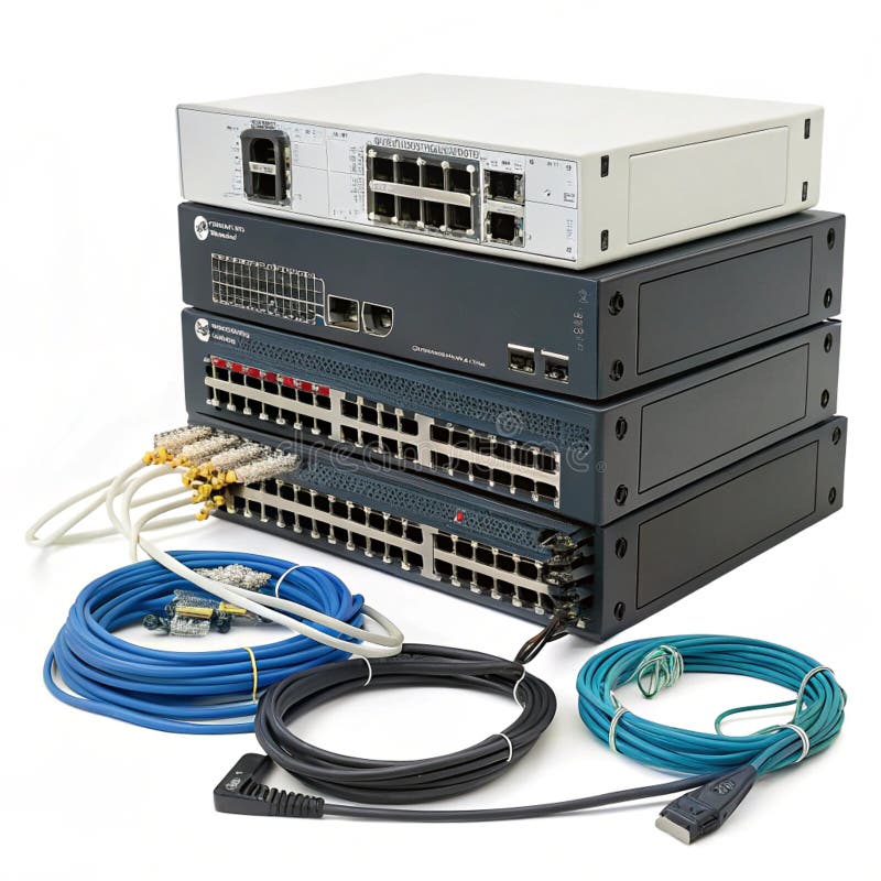 Computer Network on White Background Stock Photo - Image of ...