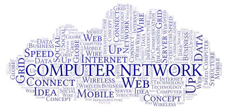 Computer Network Word Cloud. Stock Illustration - Illustration of font ...