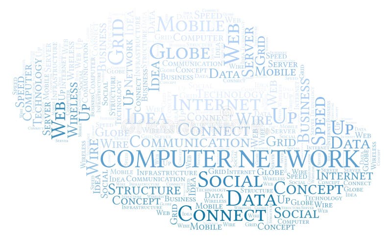 Computer Network Word Cloud. Stock Illustration - Illustration of fonts ...